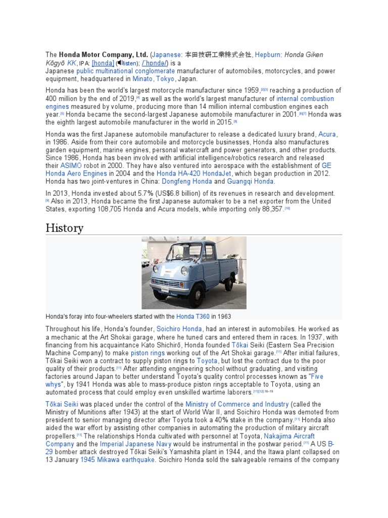The rise of Honda Motor Company from piston rings to motorcycles and ...