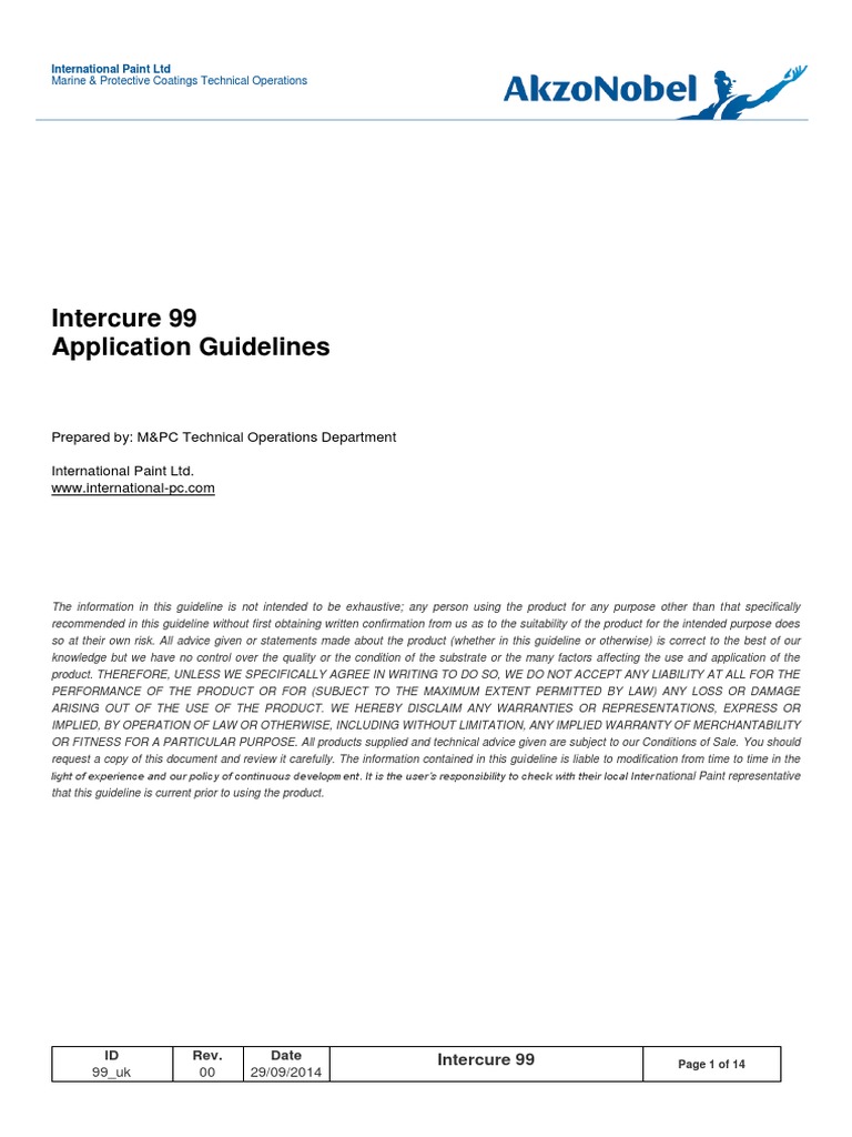Intercure 99 Application Guidelines Uk | PDF | Paint | Relative Humidity