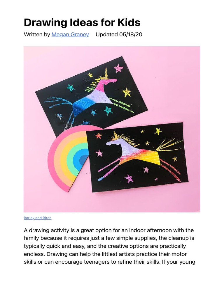 Drawing Ideas For Kids | PDF | Drawing | Perspective (Graphical)