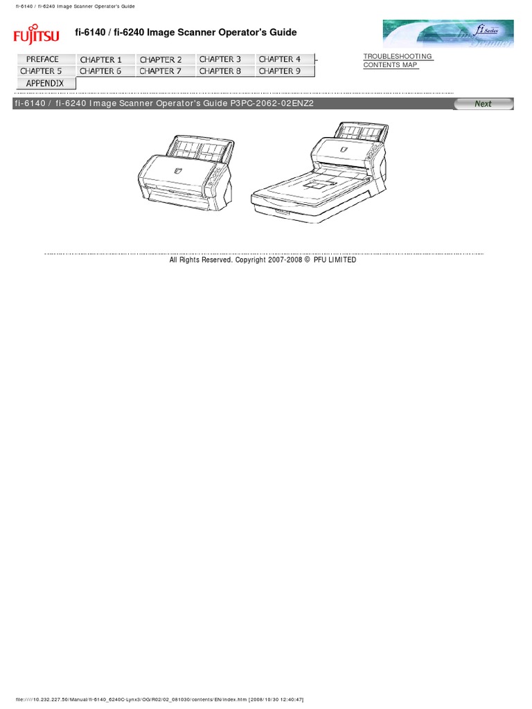 Fi-6140 / Fi-6240 Image Scanner Operator's Guide P3PC-2062-02ENZ2 | PDF ...