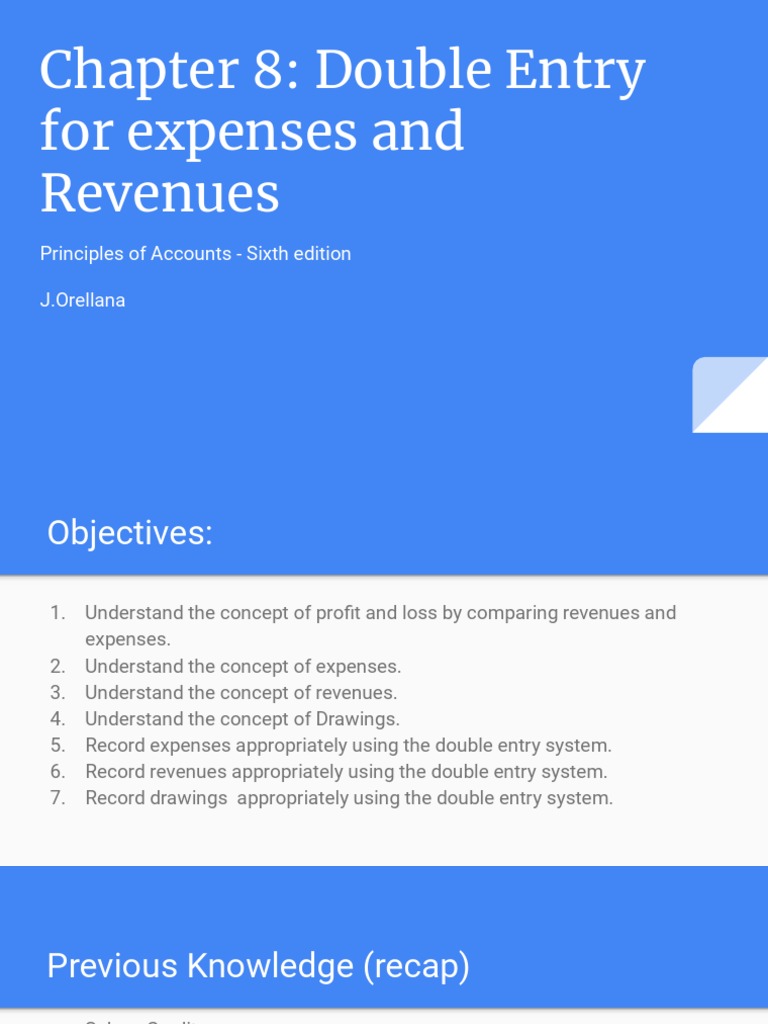 Chapter 8 Double Entry For Expenses and Revenues | PDF | Business | Law