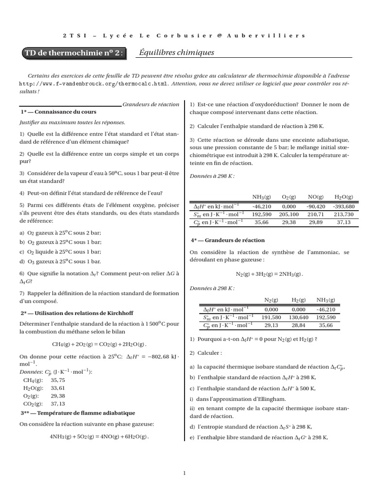 Équilibre de Boudouard en thermochimie | PDF | Équilibre chimique ...
