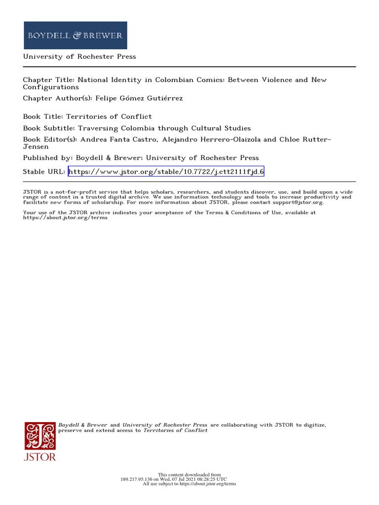 National Identity in Colombian Comics - Between Violence and New ...