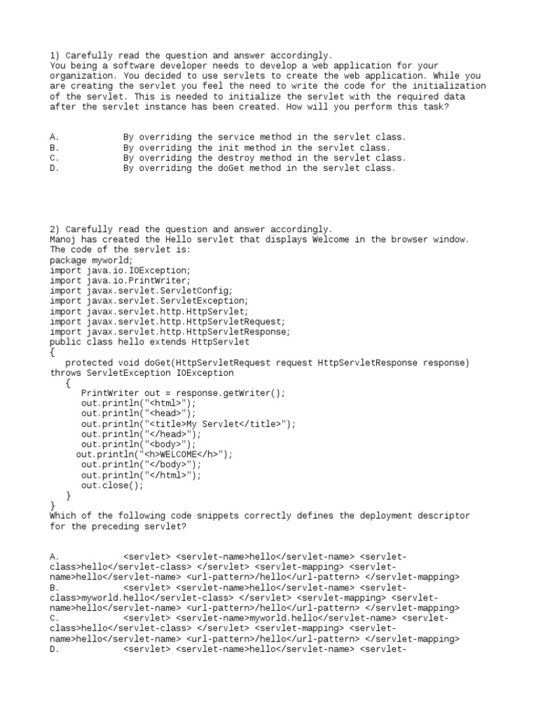 Adv Java Quiz 2 | PDF | Computer Engineering | Computer Science Adv Java Quiz 2 | PDF | Computer Engineering | Computer Science