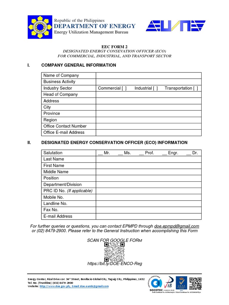 EEC Form 2 CECO | PDF