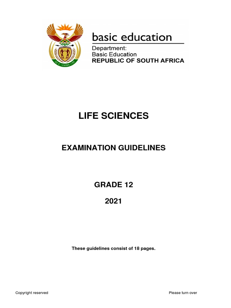 Life Sciences GR 12 Exam Guidelines 2021 Eng | PDF