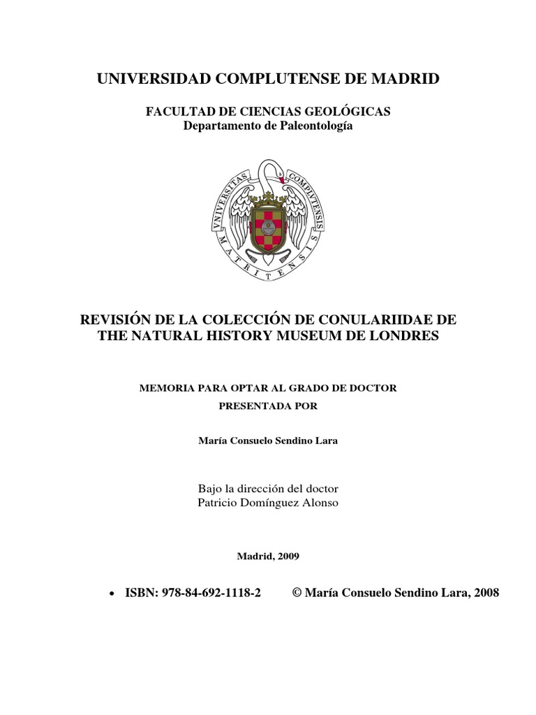 Revisión de La Colección de Conulariidae de The Natural History Museum ...