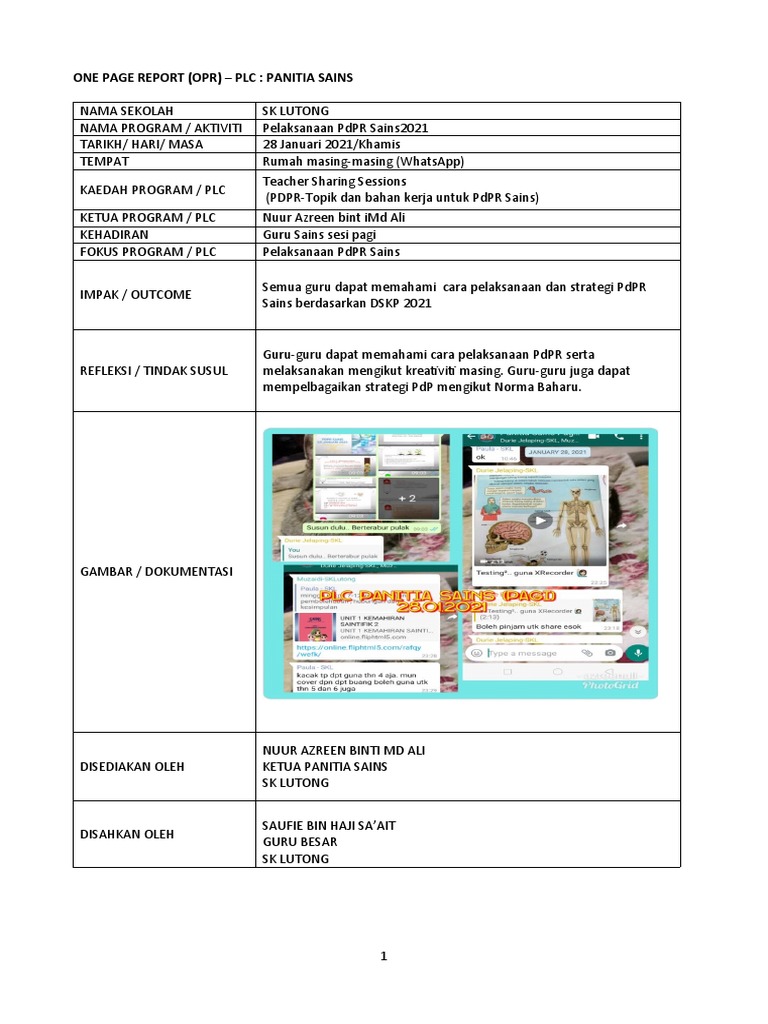 Laporan PLC Sains | PDF