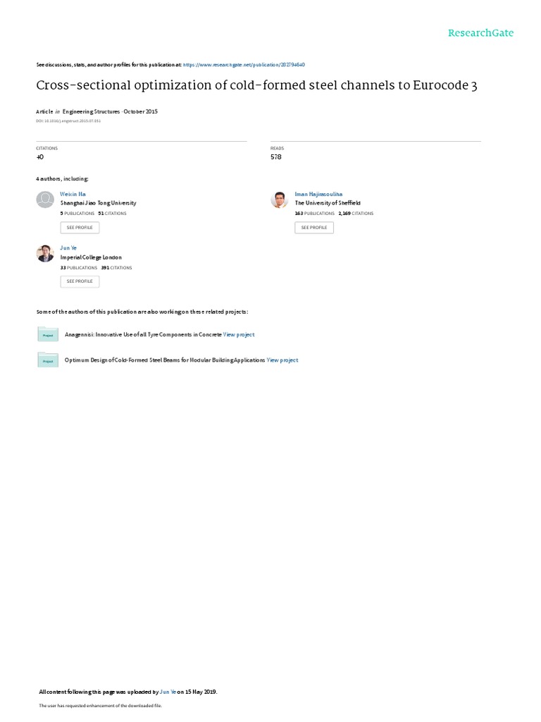 Cross-Sectional Optimization of Cold-Formed Steel Channels To Eurocode ...