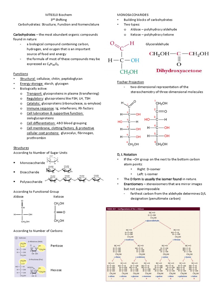 Carbohydrates: Structure and Functions | PDF | Carbohydrates | Glucose
