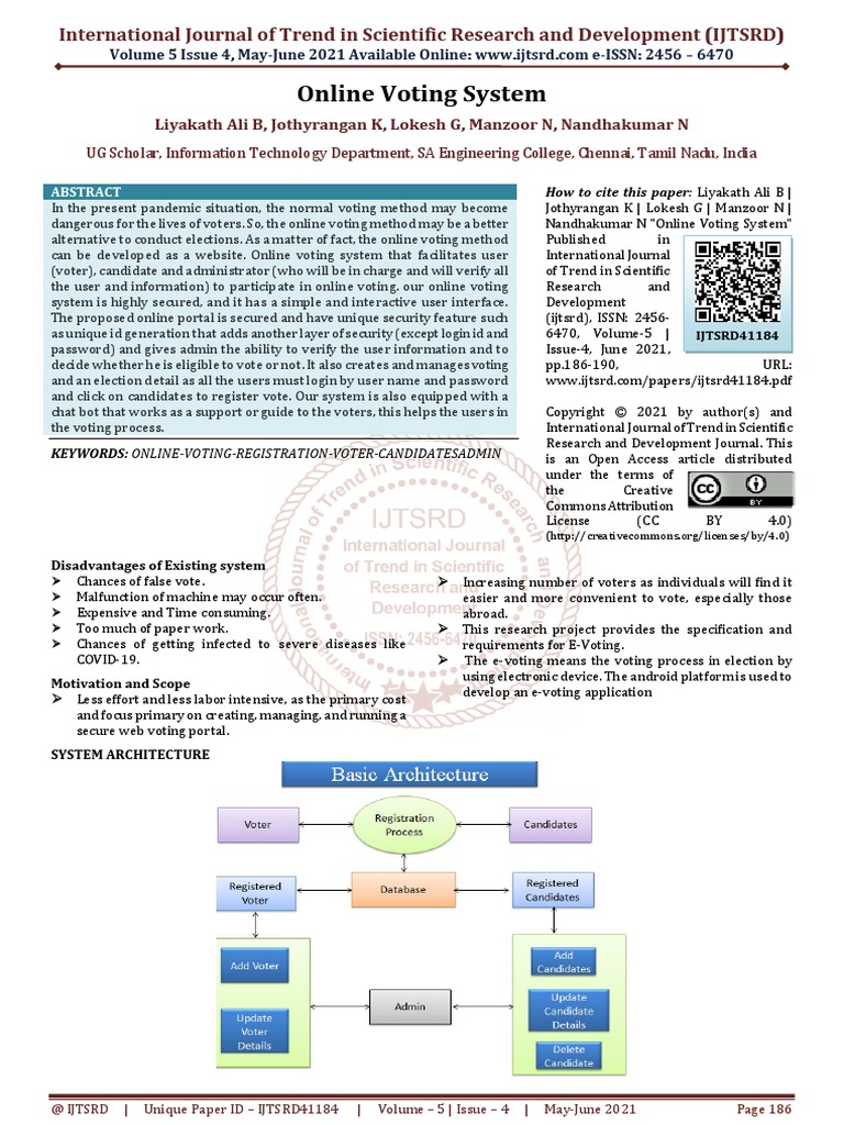 Online Voting System | PDF | Electronic Voting | Voting