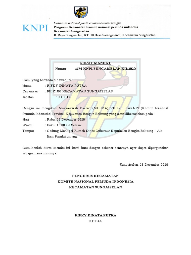 Surat Mandat | PDF