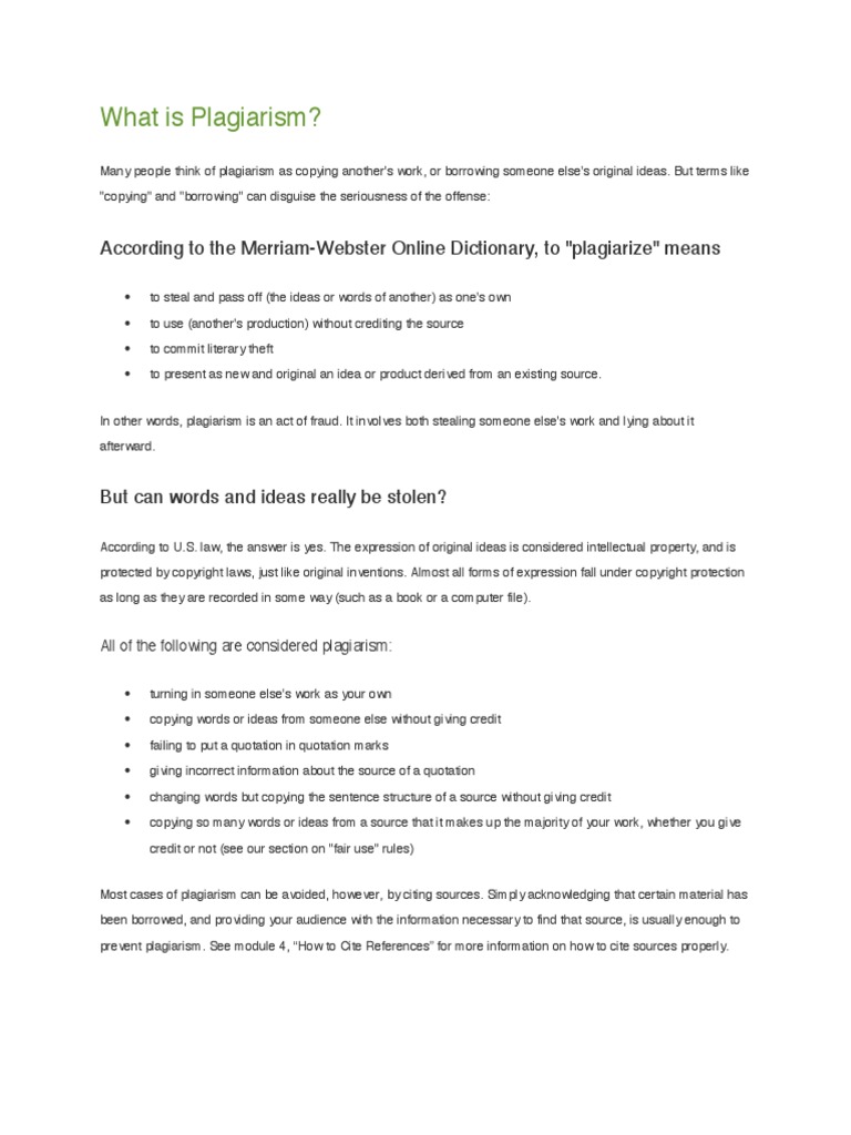 Plagiarism Explained | PDF