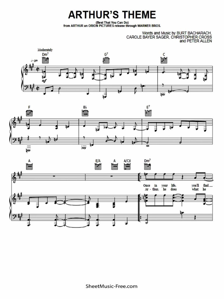 Arthur - S Theme Sheet-Music Christopher Cross | PDF
