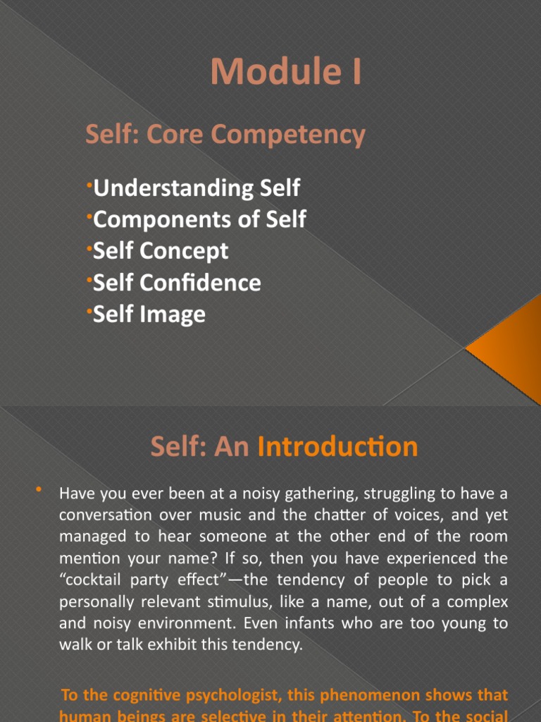 Module I - Self Core Competancy | PDF | Self Concept | Self