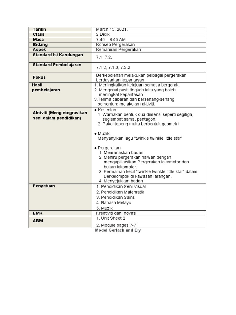 Contoh Lesson Plan | PDF
