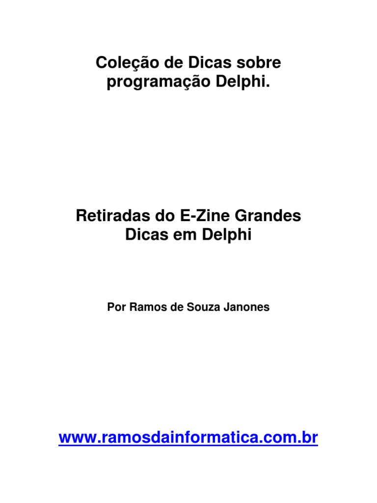 Dicas Delphi Book2 | PDF | Microsoft Windows | Registro do Windows
