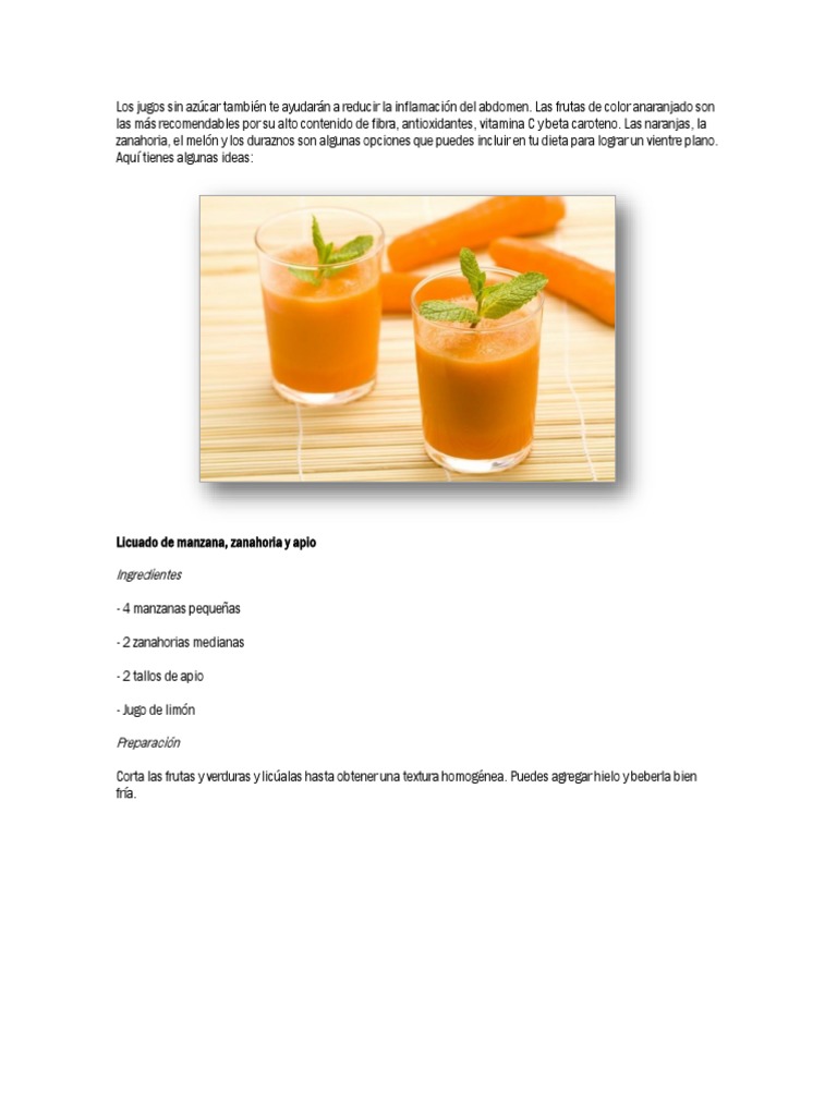 Recetas de jugos naturales sin azúcar | PDF | Cocina, comidas y vino ...