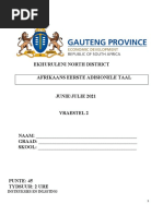Grade 5 Afrikaans FAL Term 3 Assessment (BW) | PDF