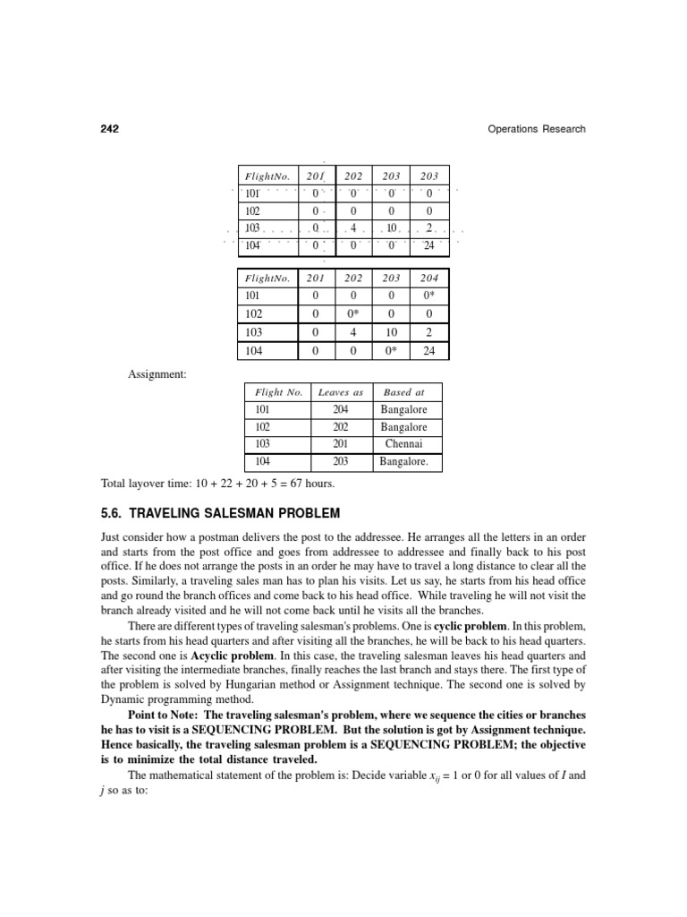 Flightno. 201 202 203 203: 5.6. Traveling Salesman Problem | PDF ...