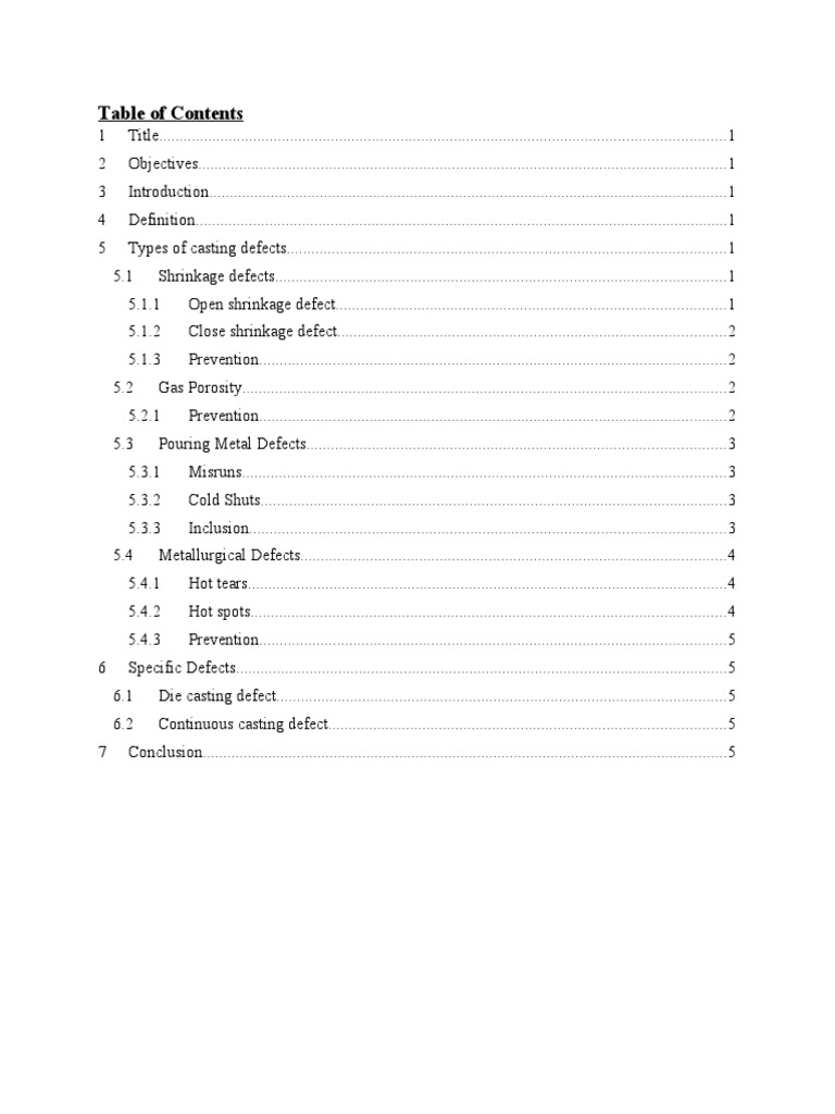 Report About Casting Defects | PDF | Casting (Metalworking) | Business ...