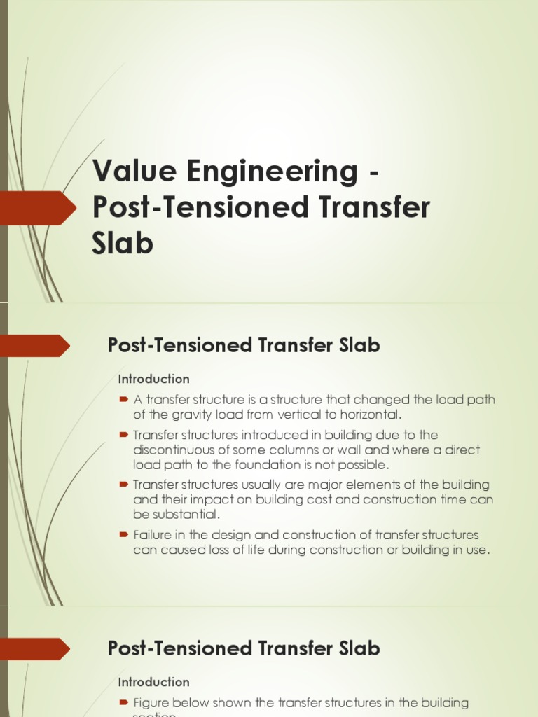 Cost-Effective Post-Tensioned Transfer Slabs | PDF | Prestressed ...