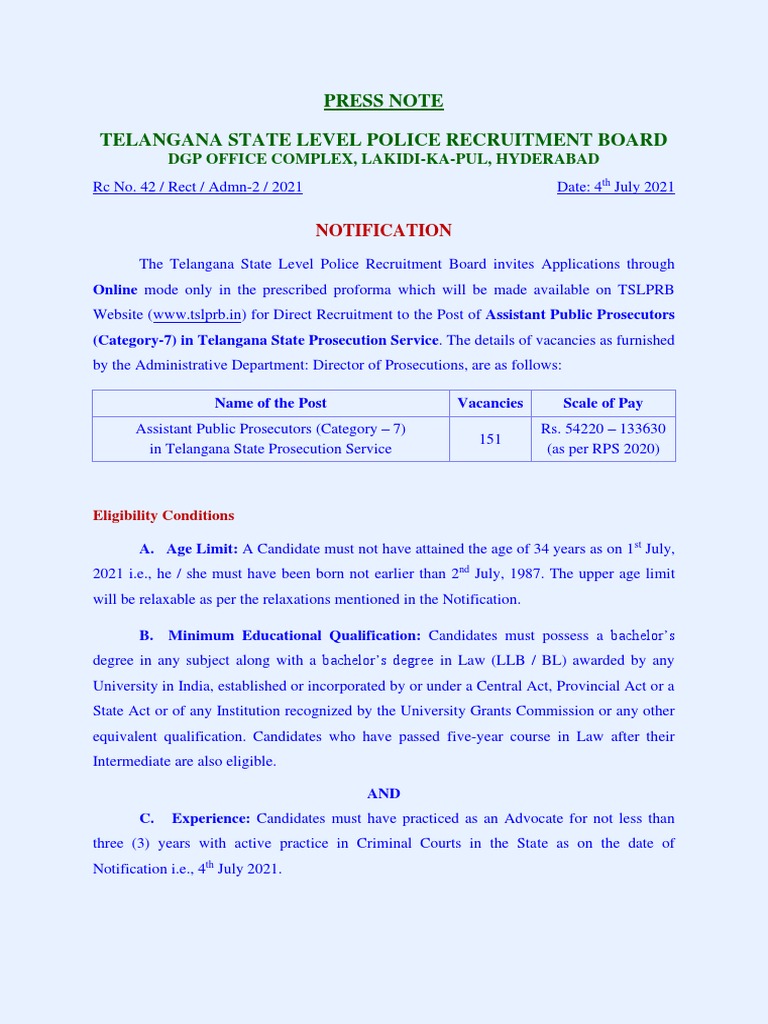 Press Note APP Notification - 4 TH July | PDF | Prosecutor | Advocate