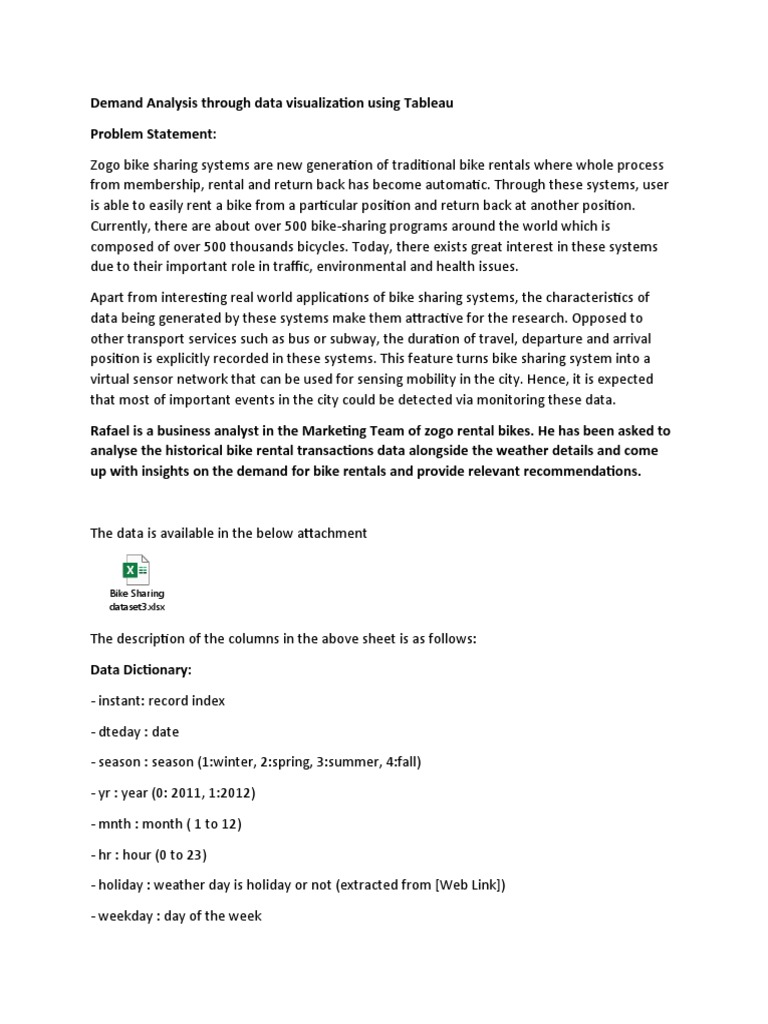 Case Study Demand Visualization and Insights Using Tableau | PDF ...