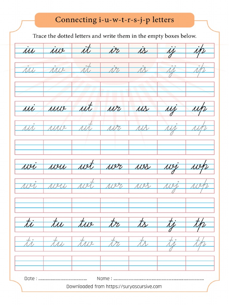 Cursive Connecting Letters 2 | PDF