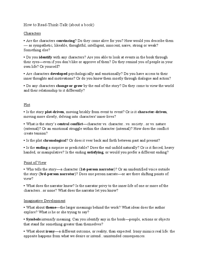 How To Read-Think-Talk (About A Book) | PDF | Science & Mathematics ...