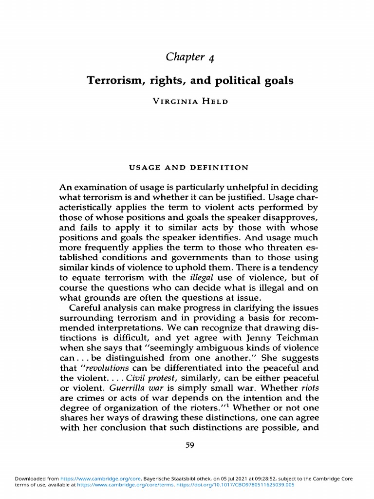 Defining Terrorism: Rights and Goals | PDF | Violence | Iraq