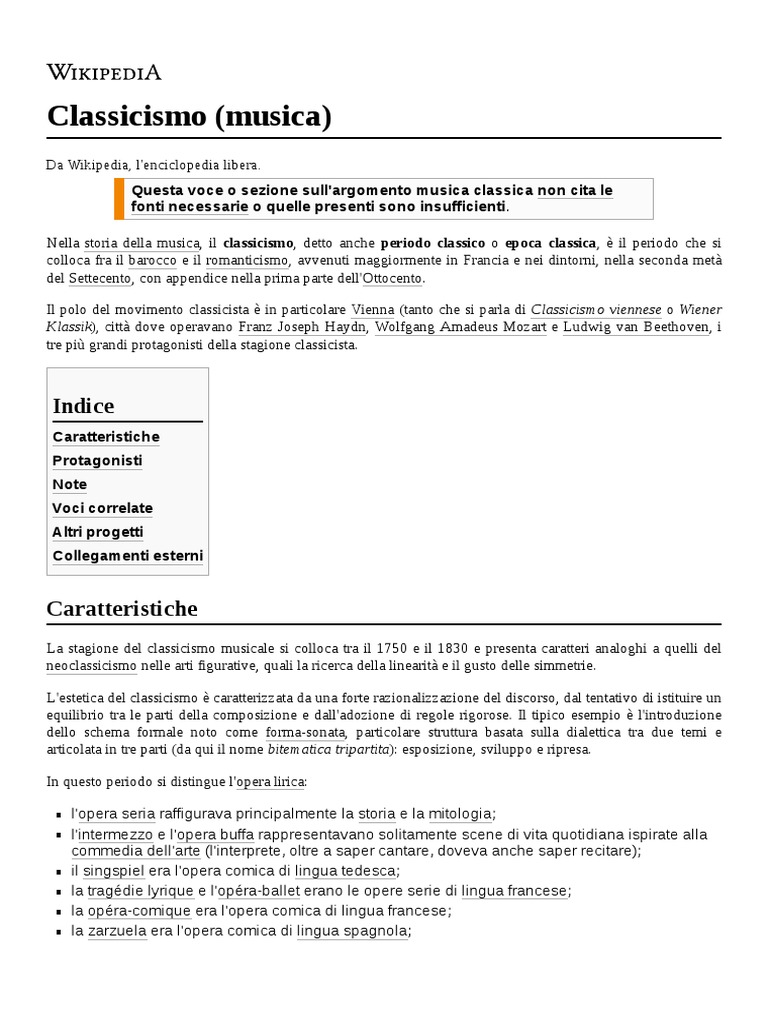 1.2 Classicismo - (Musica) | PDF