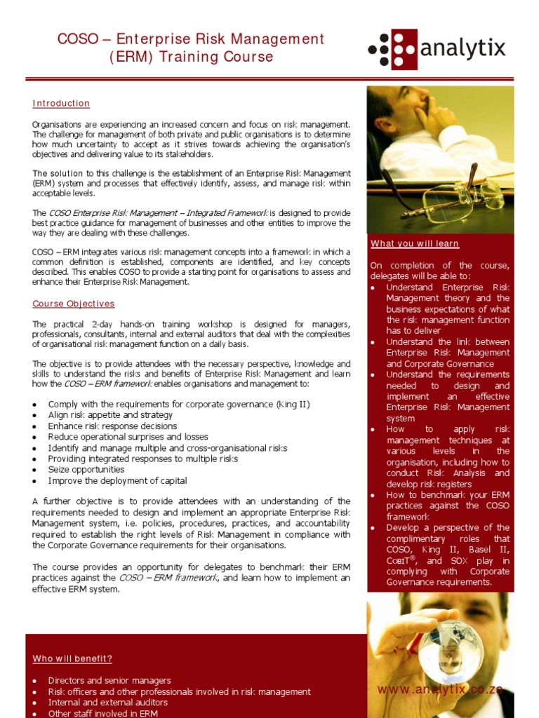 Plugin COSO Enterprise Risk Management Training Course Brochure | PDF ...