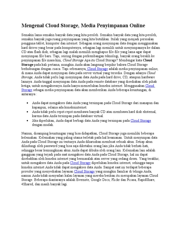 Mengenal Cloud Storage | PDF