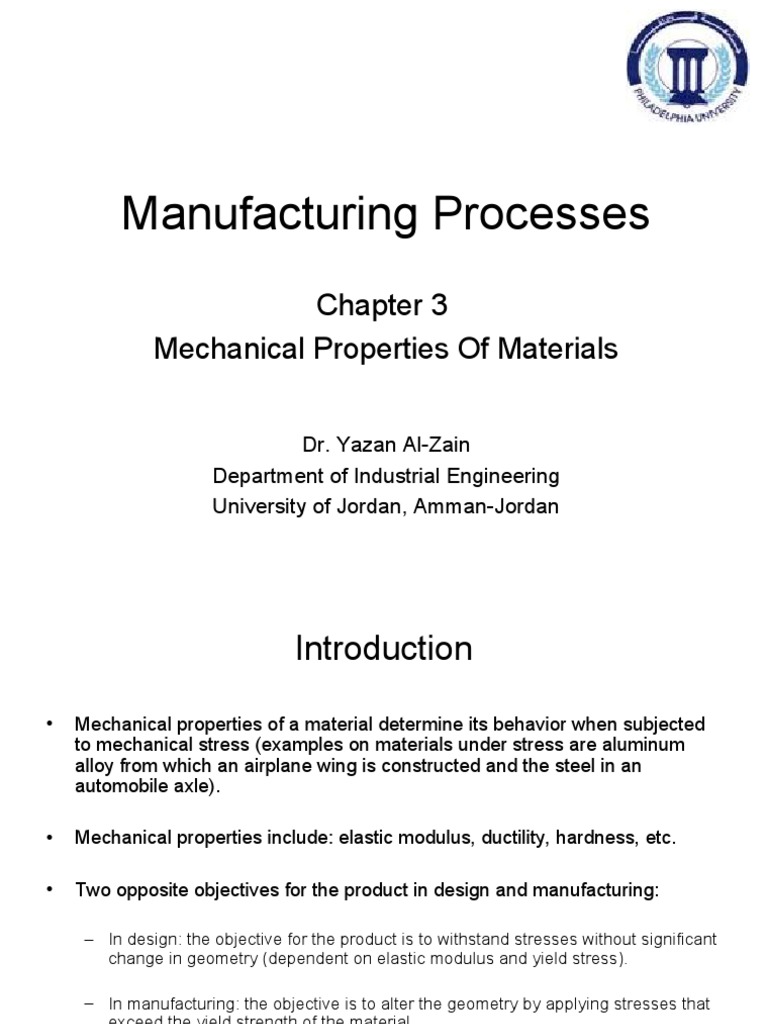 Chapter 3 Mechanical Properties | PDF | Deformation (Engineering ...
