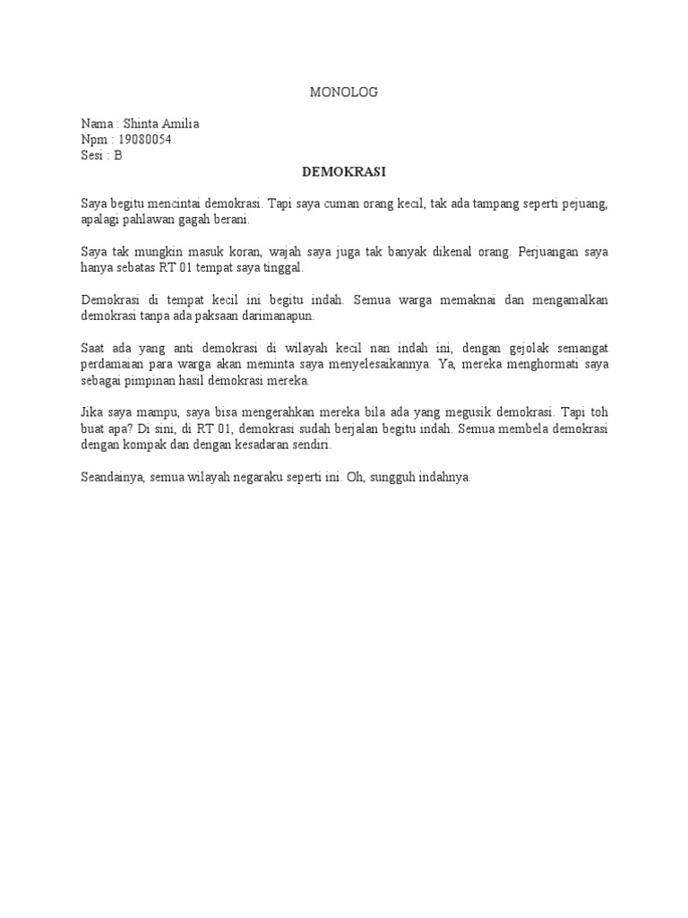 Naskah Drama Monolog | PDF