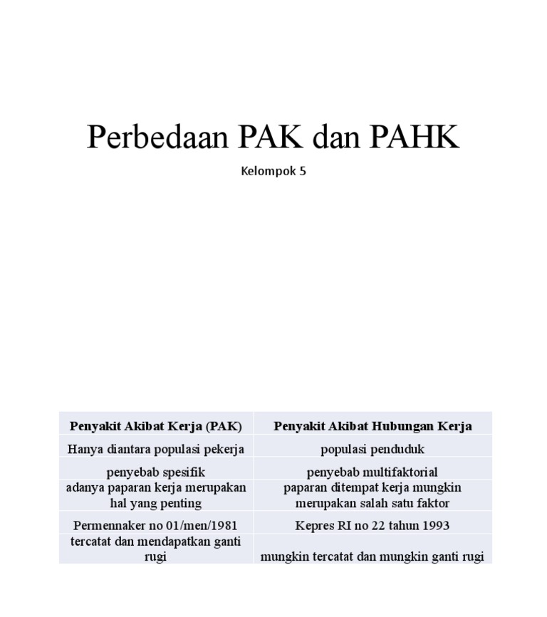 Perbedaan PAK Dan PAHK | PDF