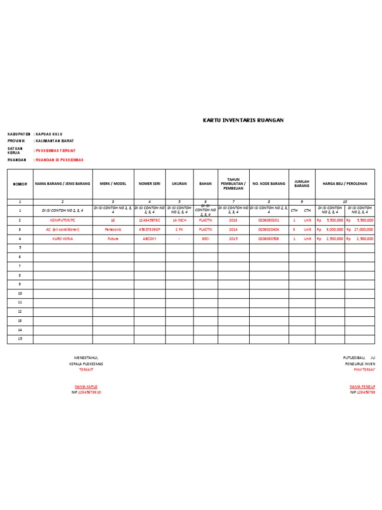 Contoh Format KIR | PDF