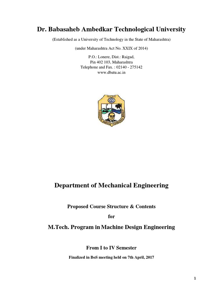 M. Tech Machine Design Engineering | PDF | Fracture Mechanics | Bending