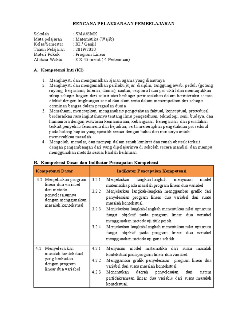 KD 3.2 Program Linear | PDF