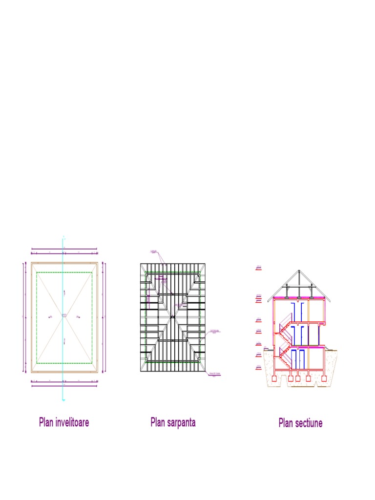 Plan Invelitoare Plan Sarpanta Plan Sectiune: Capriori 12x15 | PDF