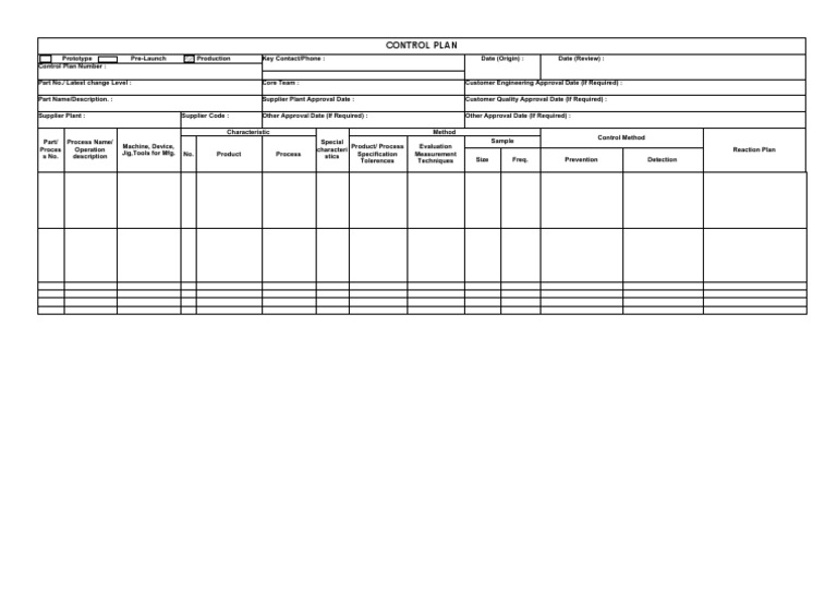 Control Plan Template | PDF