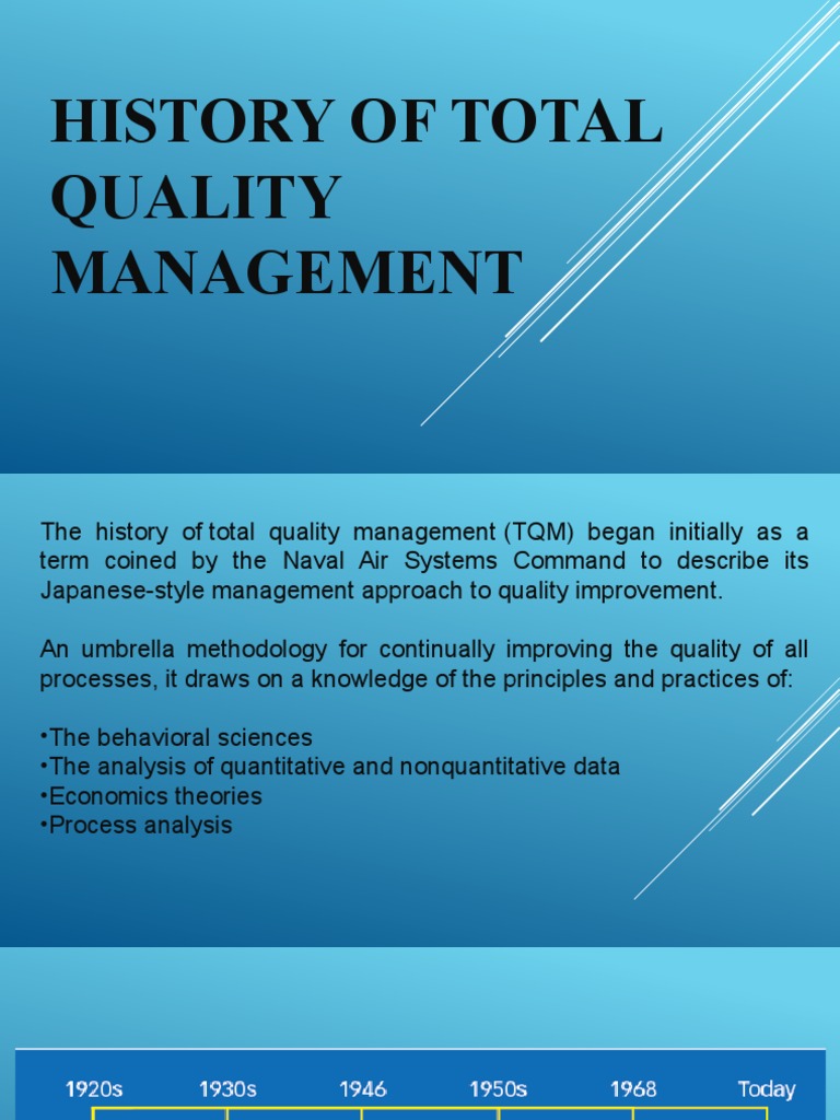 History of Total Quality Management | PDF | Quality | Quality Management