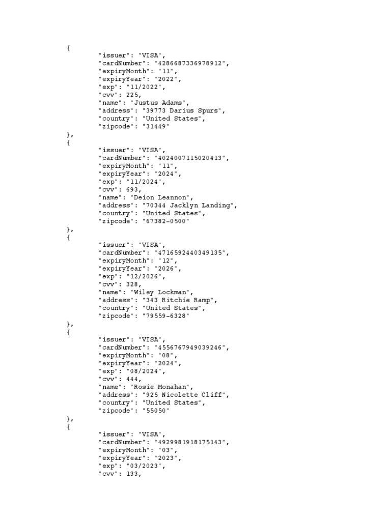 Collection of Credit Card Information for Multiple Users | PDF