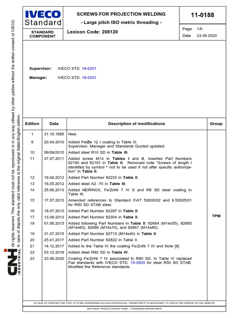 Din 888 Screws For Projection Welding | PDF | Screw | Metals