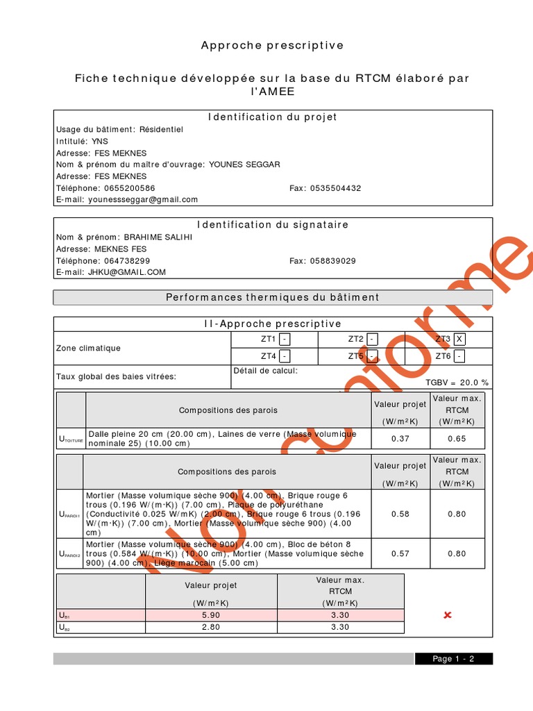 Fiche technique : Approche prescriptive | PDF | Maçonnerie | Matériaux