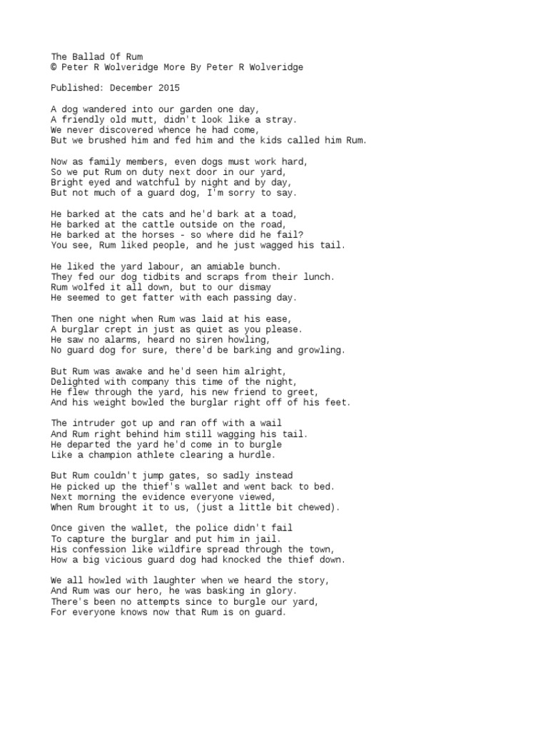 The Ballad of Rum | PDF