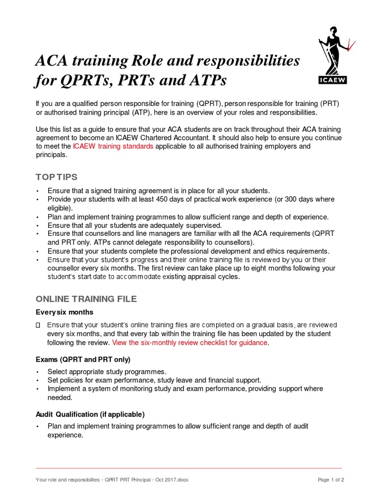 Your Role and Responsibilites QPRT PRT Principal | Download Free PDF ...
