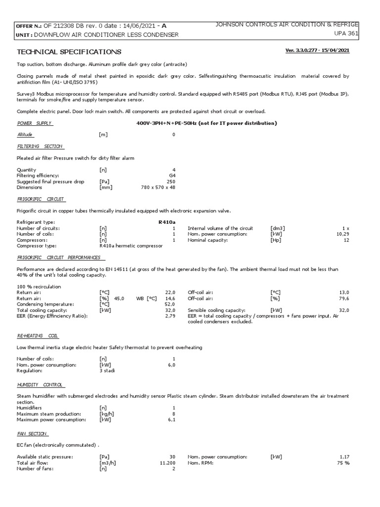 Selection Sheet | PDF | Air Conditioning | Thermodynamics