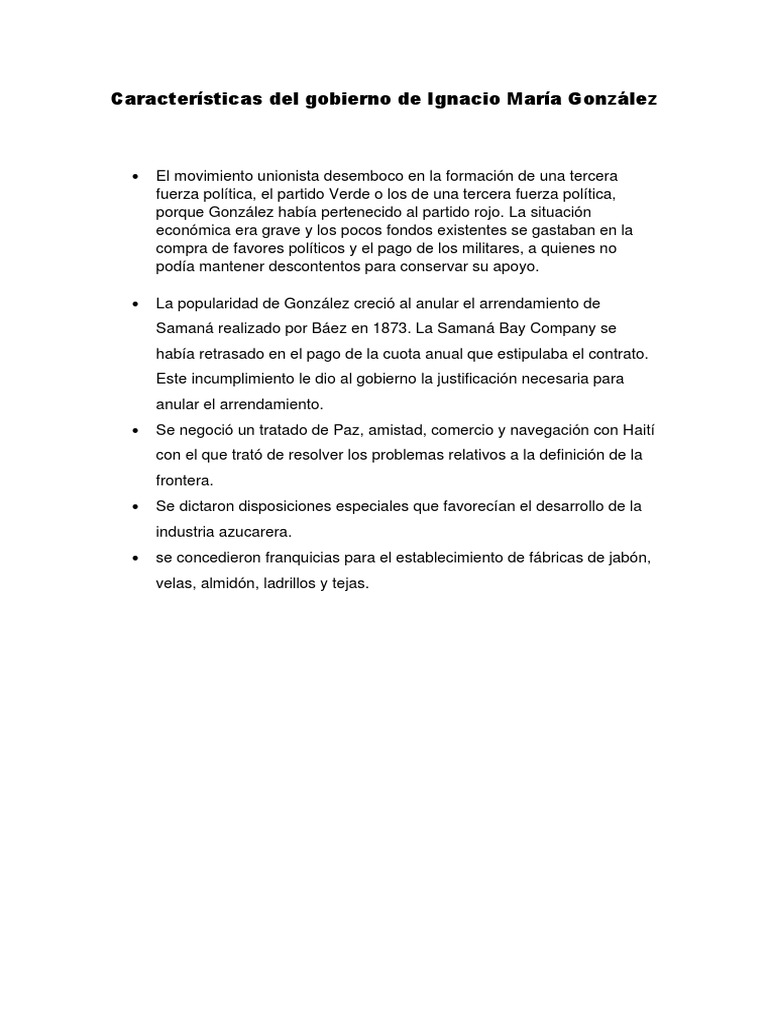 Gobierno de Ignacio María González | PDF